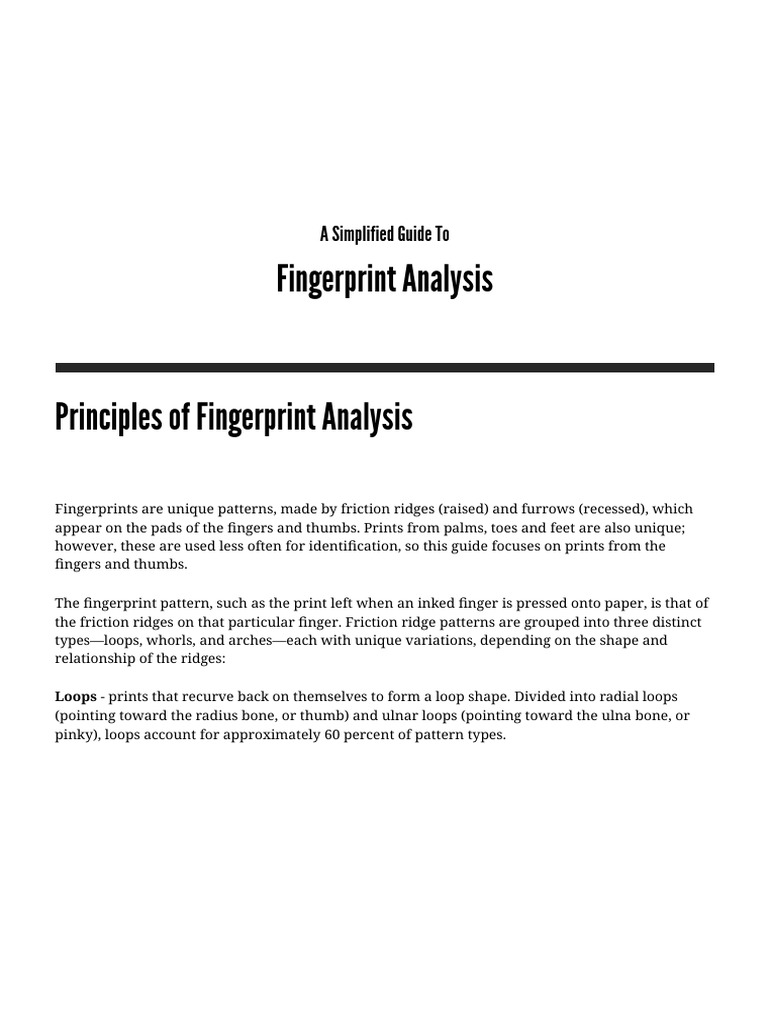 Principles of Fingerprint Analysis | PDF | Fingerprint | Thumb