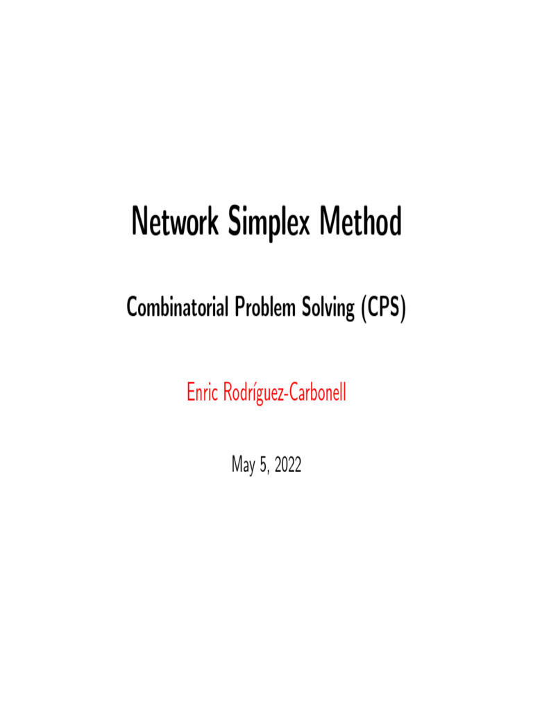 Slides About Network Simplex Method | PDF | Vertex (Graph Theory) | Discrete Mathematics