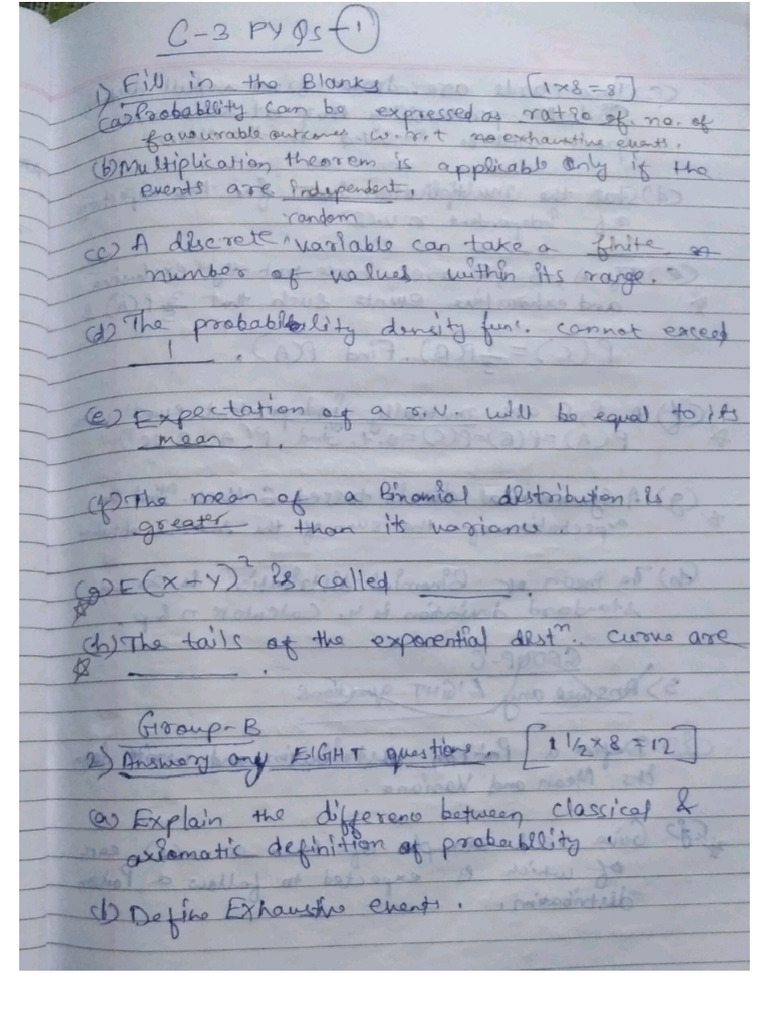 C3(Probability) PYQ 2022 | PDF