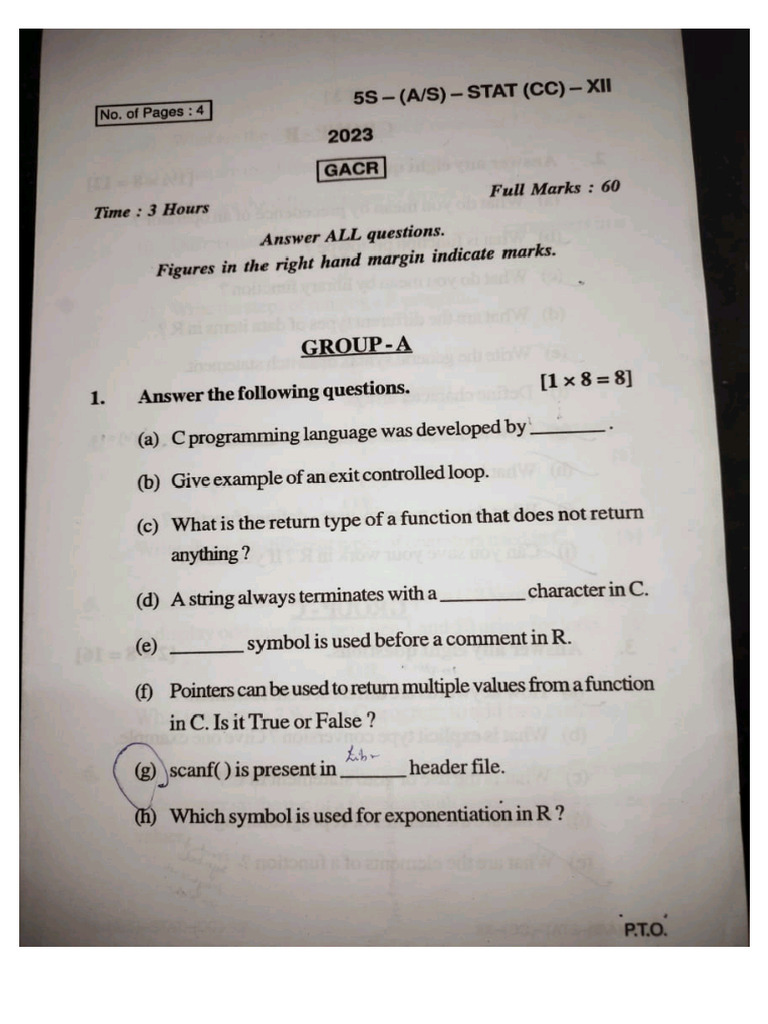 5th SEM PYQs 2023 | PDF