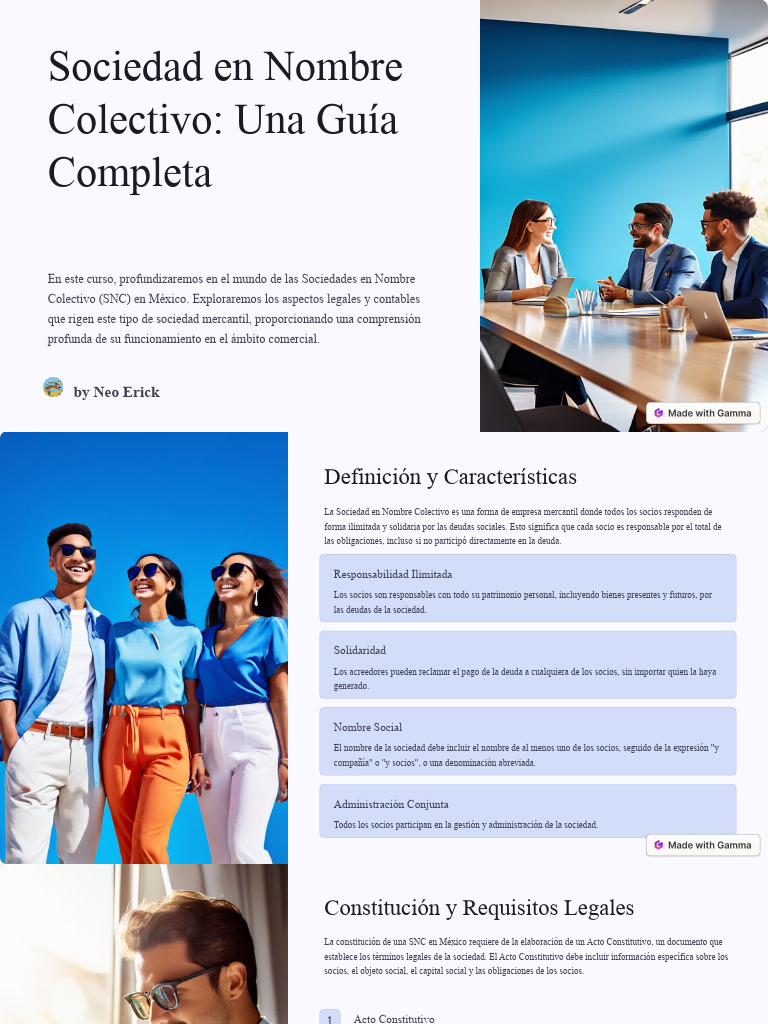 Sociedad en Nombre Colectivo Una Guia Completa | PDF | Sociedad de responsabilidad limitada ...