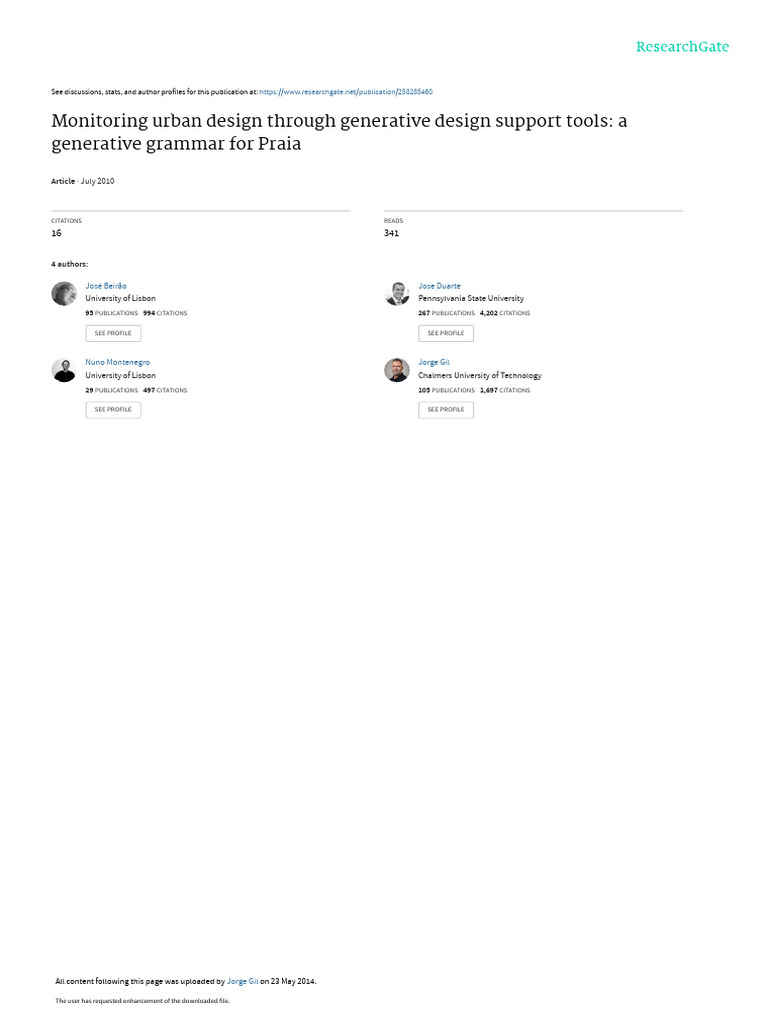 Monitoring urban design through generative | PDF | Ontology (Information Science) | Class ...