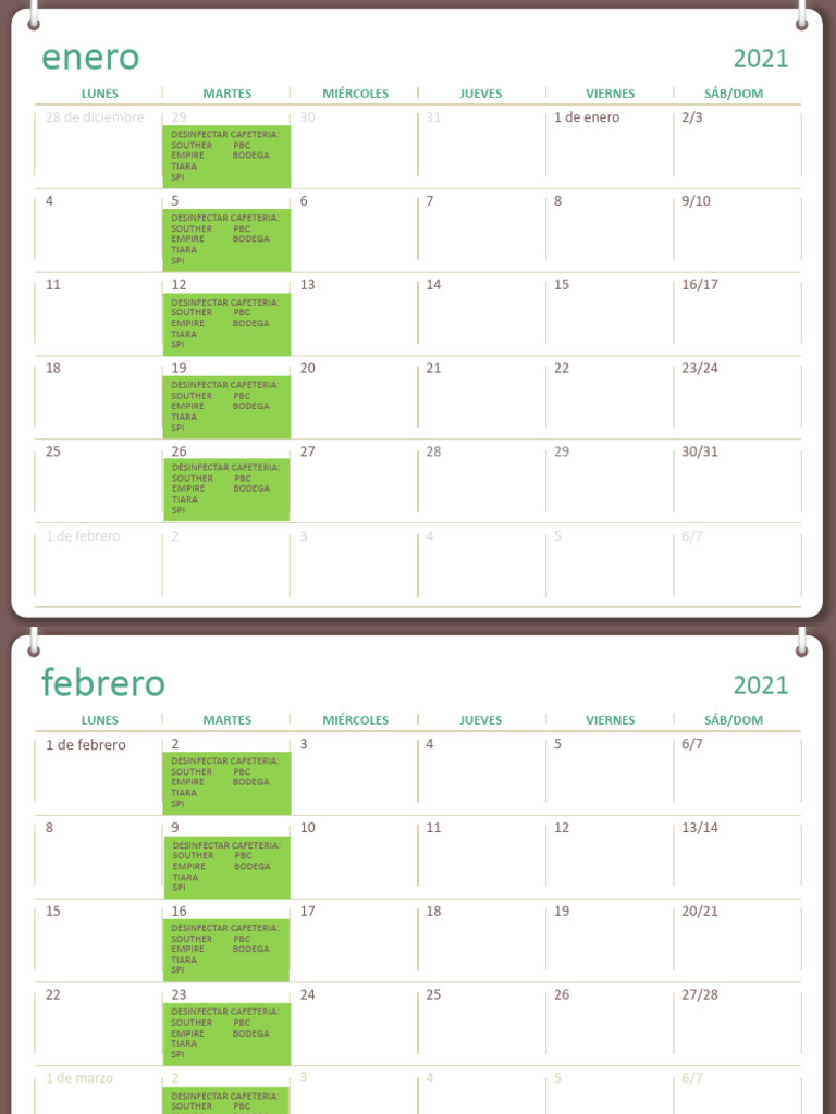 Calendario Temitech | PDF