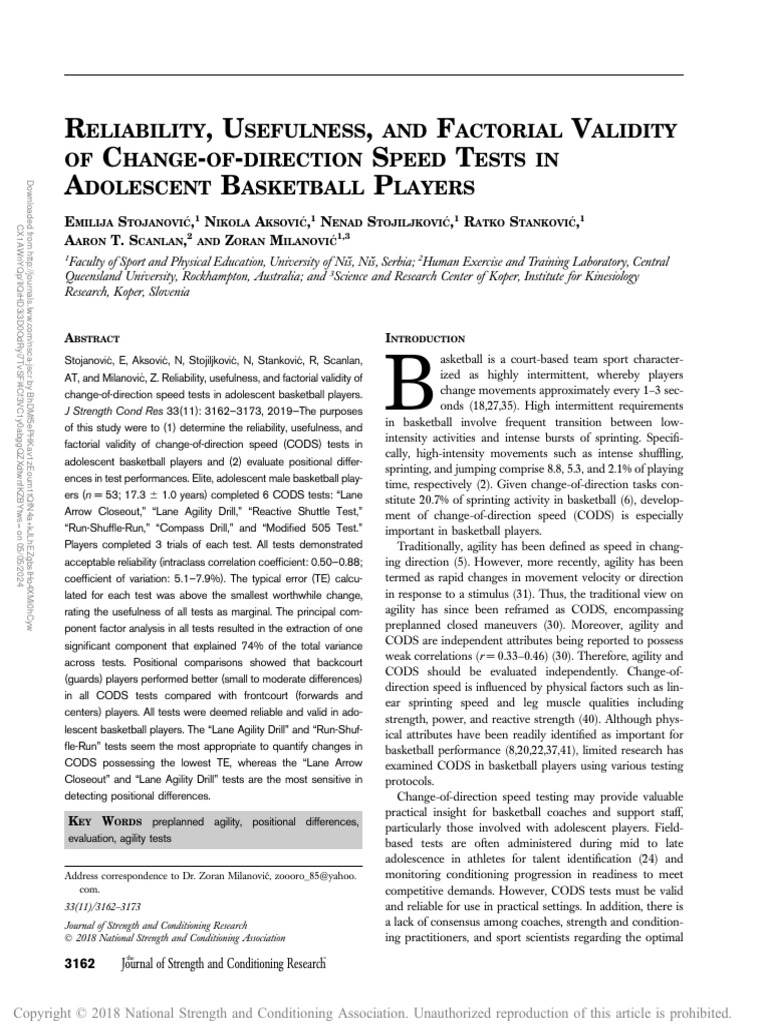 Adolescent Basketball Speed Tests | PDF | Student's T Test | Basketball ...