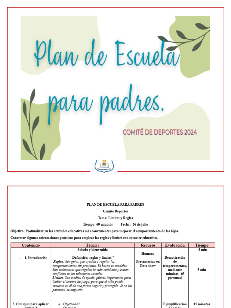 Escuela para Padres. Limites y Reglas. | PDF | Comportamiento | Escuelas