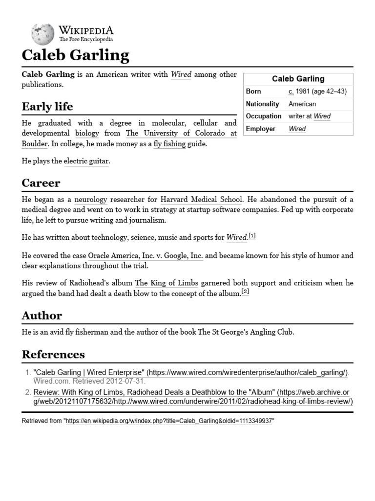 Caleb Garling: Wired Writer's Journey | PDF