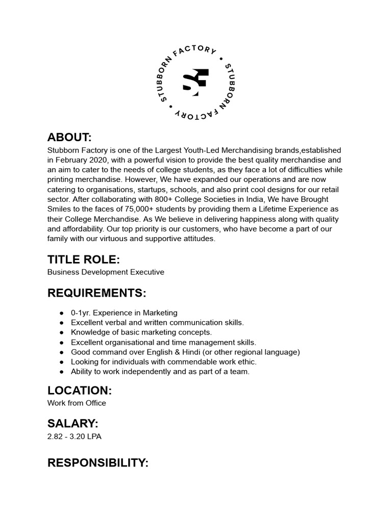 Business Development JD | PDF