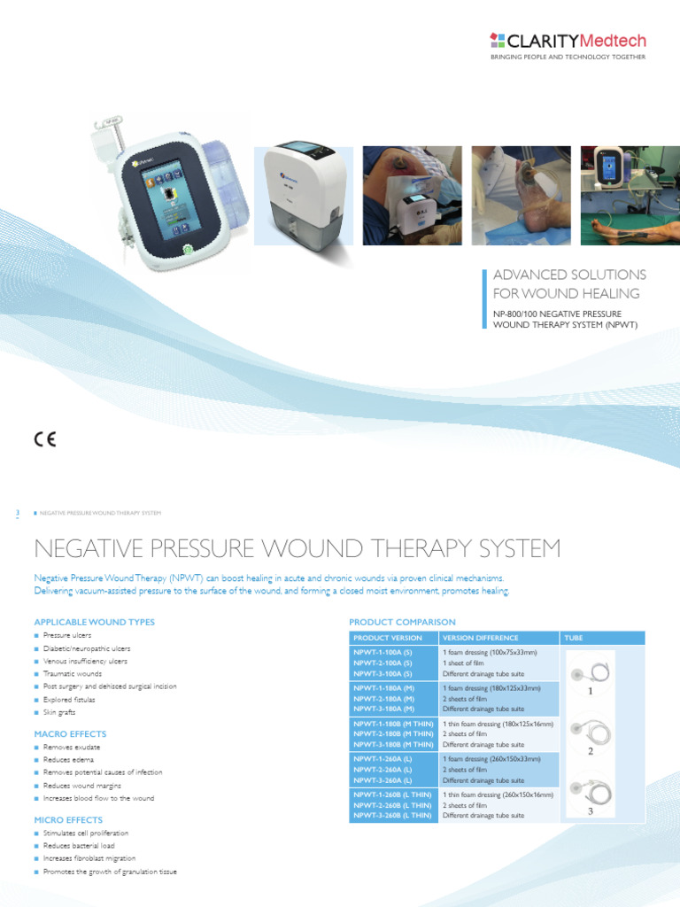Clarity Medtech NPWTBrochure | PDF | Wound | Clinical Medicine