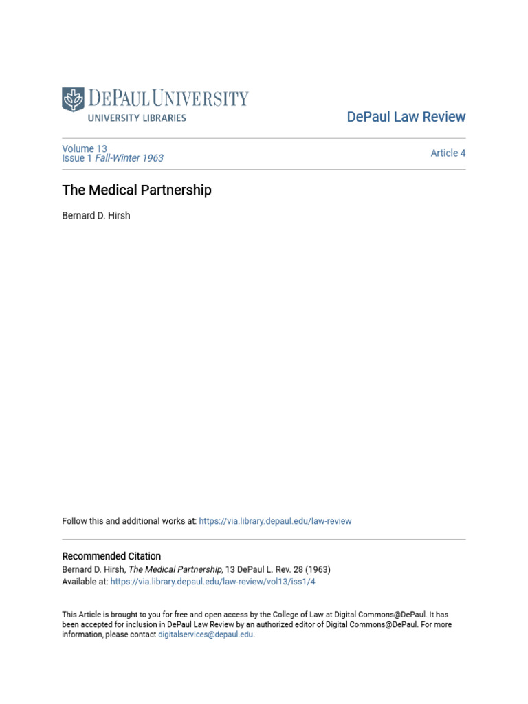 The Medical Partnership | PDF | Partnership | Interest