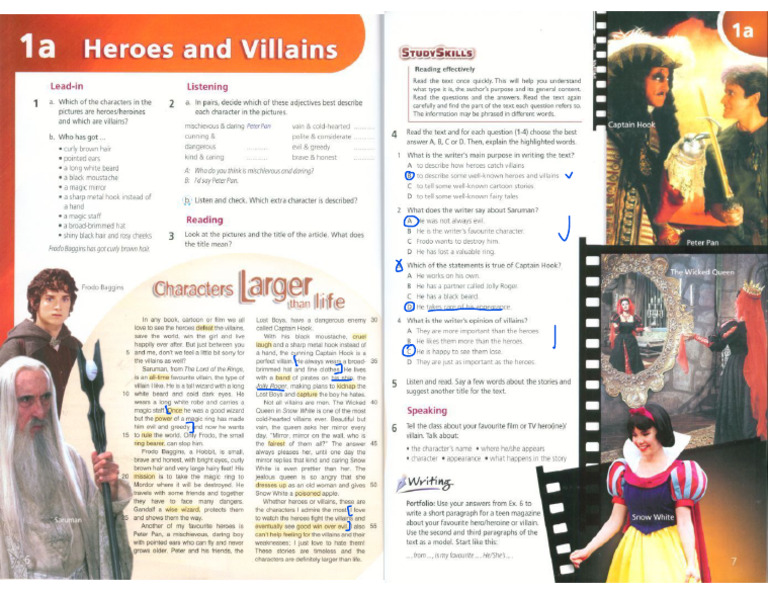 Reading Uptream 1 - Movie Characters MCQs | PDF