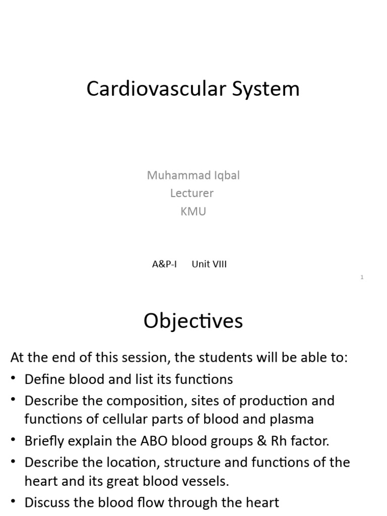 Cardiovascular System Unit VIII | PDF | Heart Valve | Heart