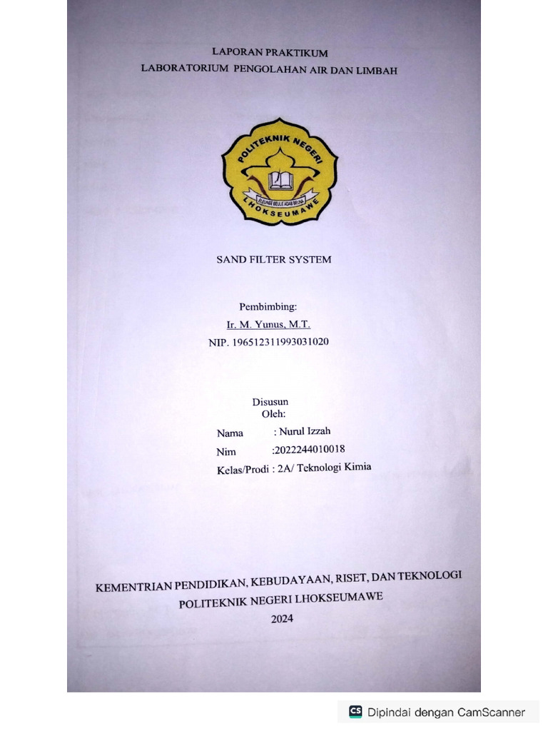 Laporan Sand Filter System | PDF