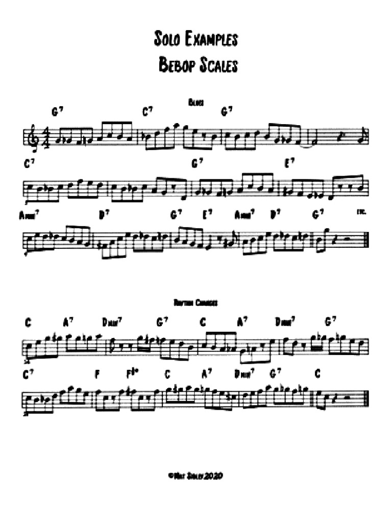 Bebop Scales Solo Examples | PDF