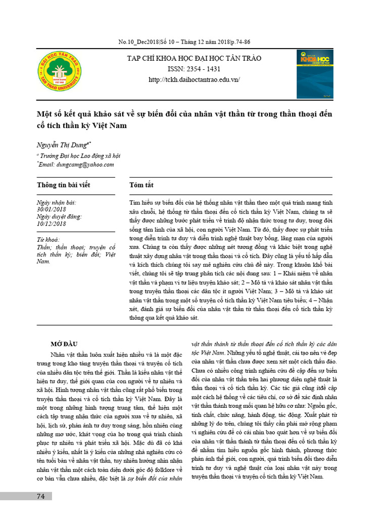 Mot So Ket Qua Khao Sat Ve Su Bien Doi Cua Nhan Va | PDF