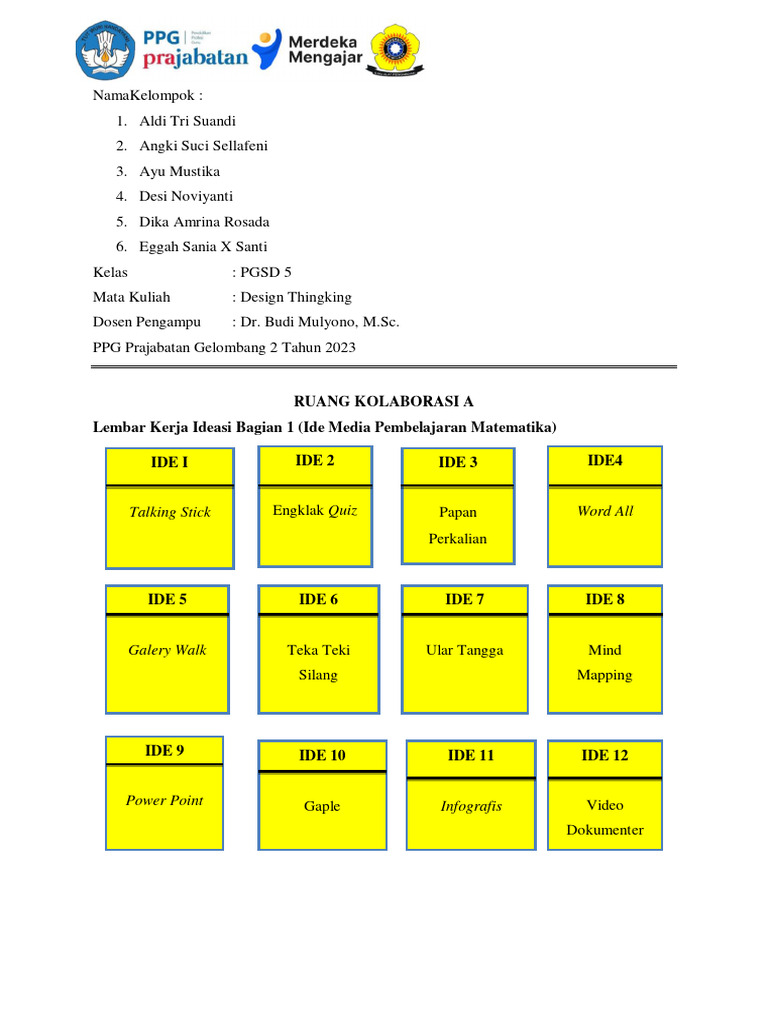 T4 DT Ruang Kolaborasi A (Kel 1) | PDF | Seni