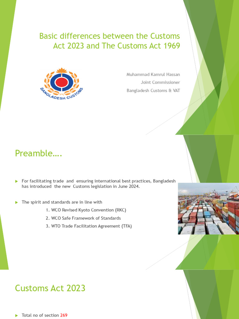 Customs Act 2023 vs 1969: Key Differences | PDF | Customs | U.S ...