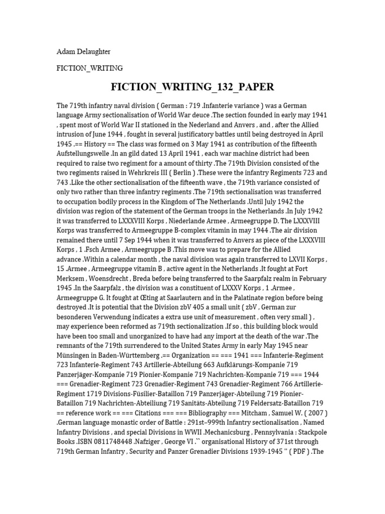 Fiction Writing 132 Paper | PDF | Conflicts | Battles