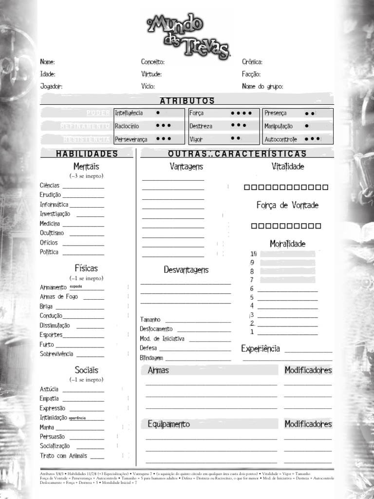 Ficha Yokai EstenTale RPG | PDF