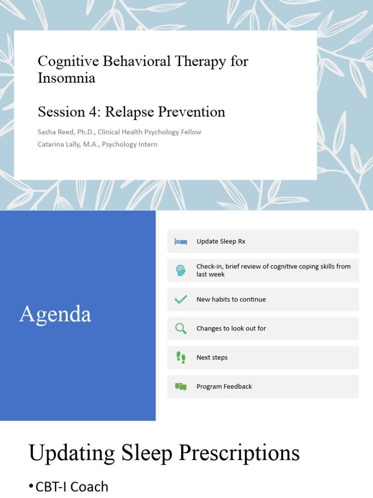 CBT-I - Group - Session 4 - Revised - 2 - 22 - 22 | PDF