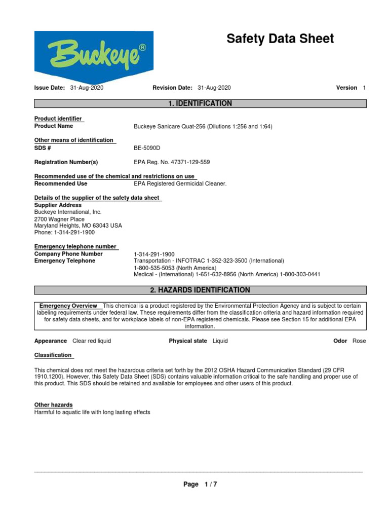Germicidal Cleaner Safety Guide | PDF | Labor Relations | Environmental ...
