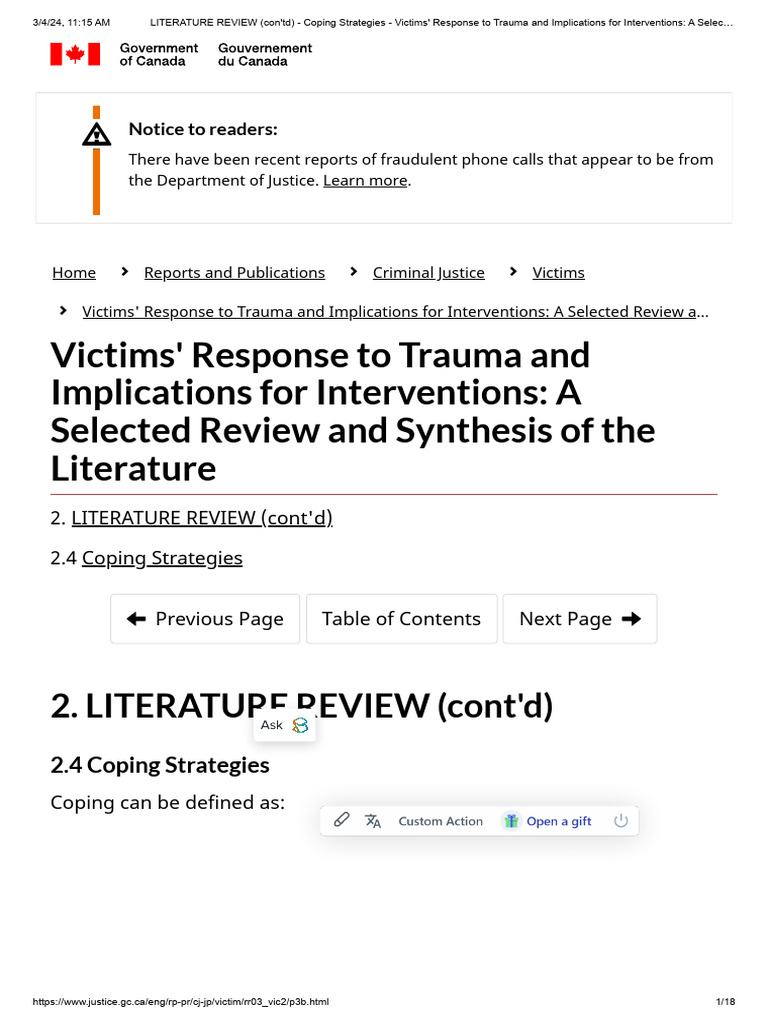 Coping Strategies - Victims' Response To Trauma Coping Strategies | PDF ...