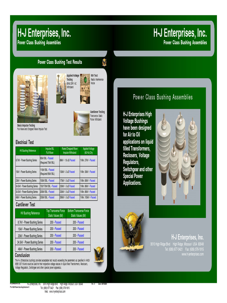 NEW Roof - Power Bushing Brochure II | PDF | Bronze | Electrical Conductor