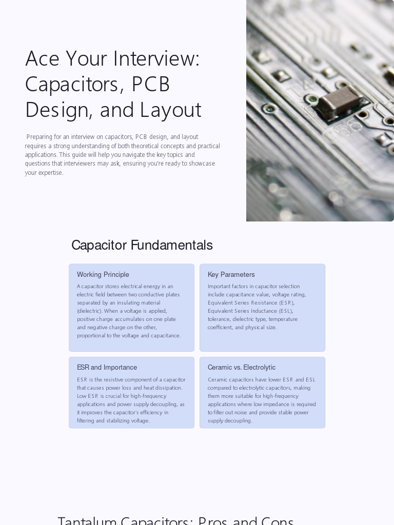 Interview Questions Capacitors PCB Design and Layout | PDF | Capacitor ...