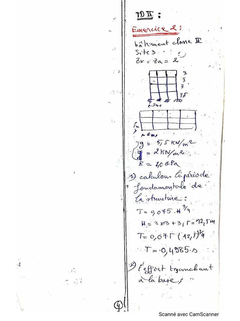 TD 2 Parasismique 23 24 - Corrigé | PDF