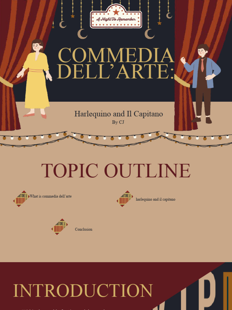Colorful Vintage Illustration Trendy History Theater Presentation ...