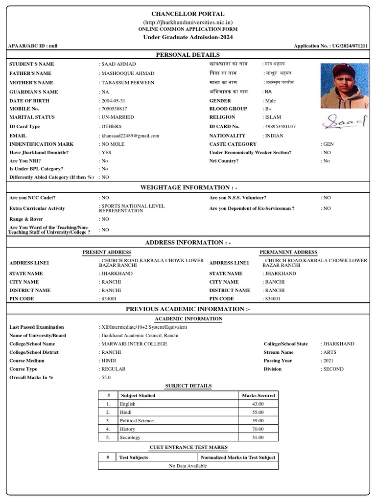 Application Form-10 | PDF