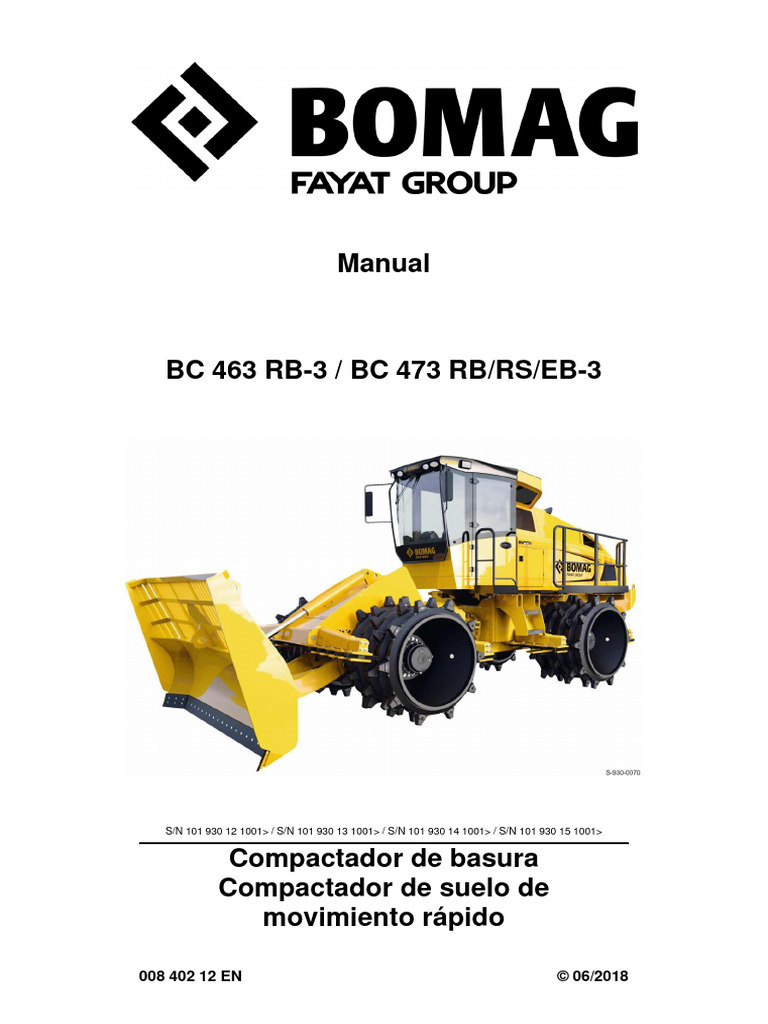 Bomag BC 473 Manualespañol | PDF | Refrigerante | Petróleo