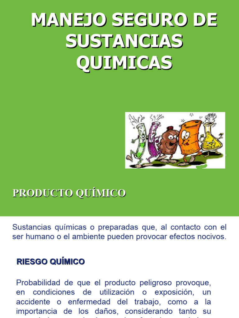 Manejo Seguro de Sustancias Químicas | PDF | Autosuperación | Bienestar