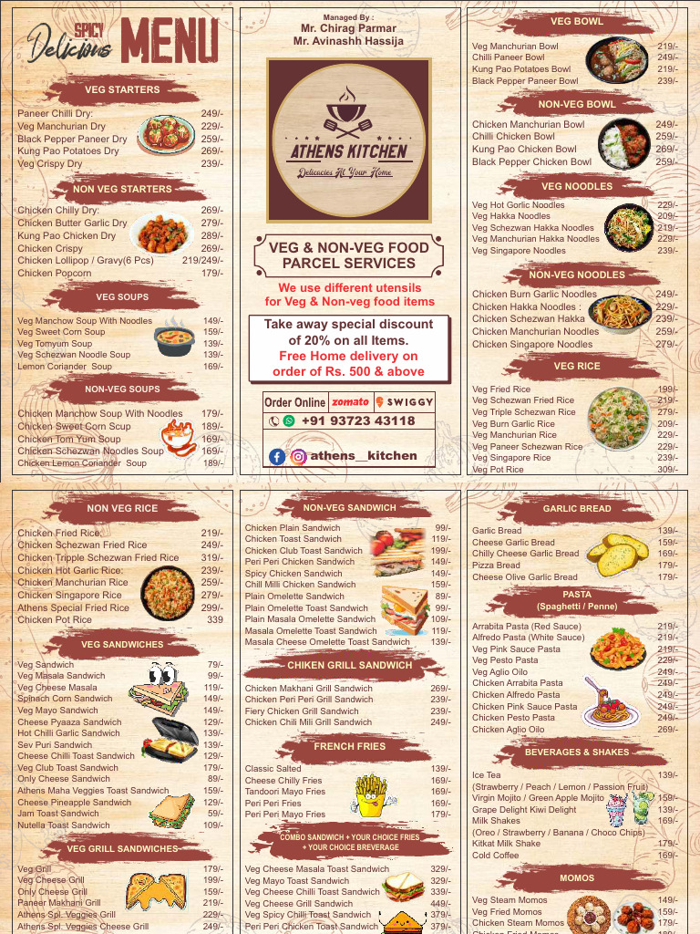 Athens Kitchen Final Menu CArd | PDF | Soup | Pasta