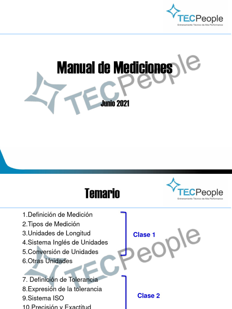Manual Mediciones e Learning Junio 2021 CLASE 1 | PDF | Medición | Metrología