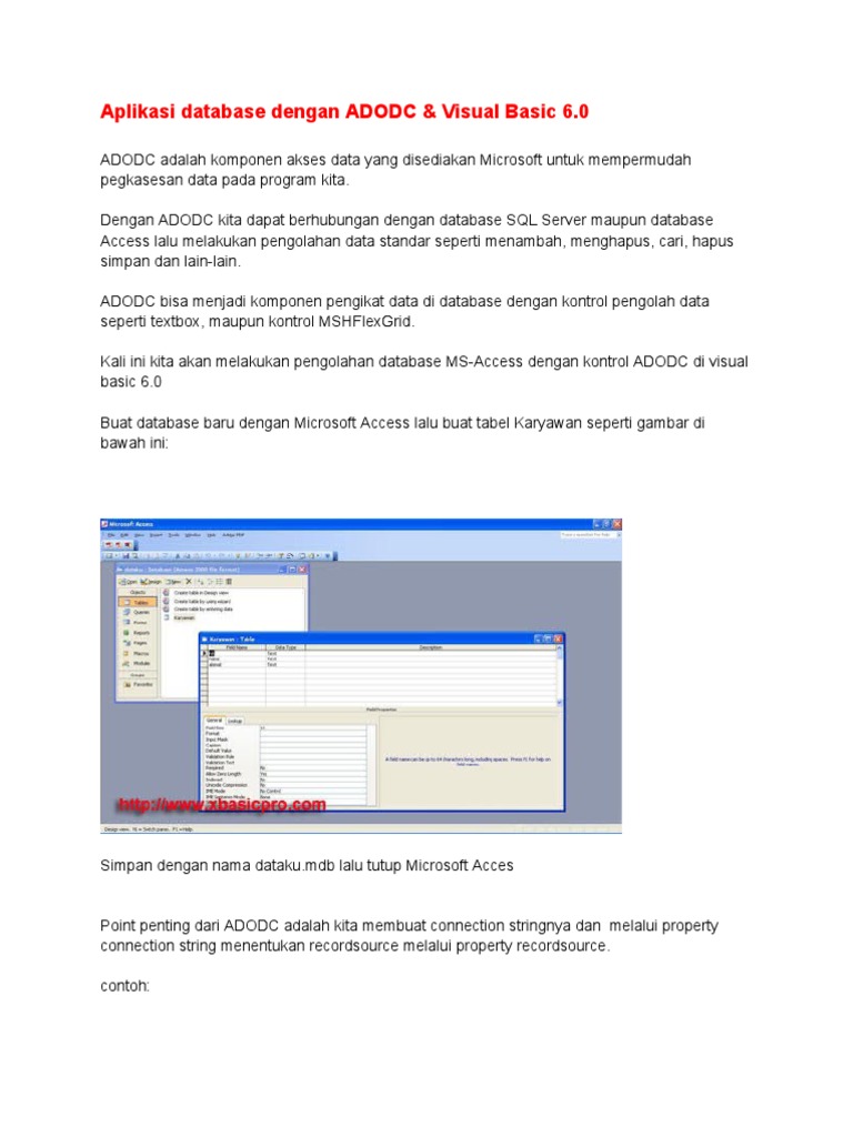 Aplikasi Database Dengan ADODC | PDF | Komputer