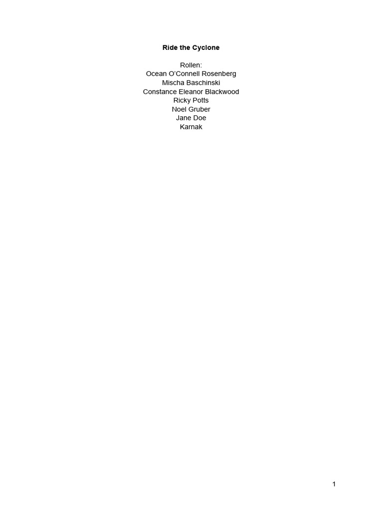 Ride the Cyclone | PDF