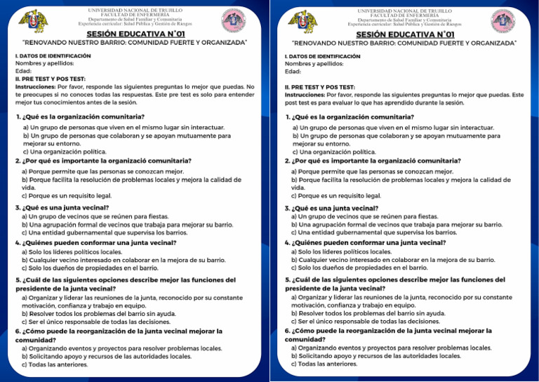 Pre Test y Post Test | PDF