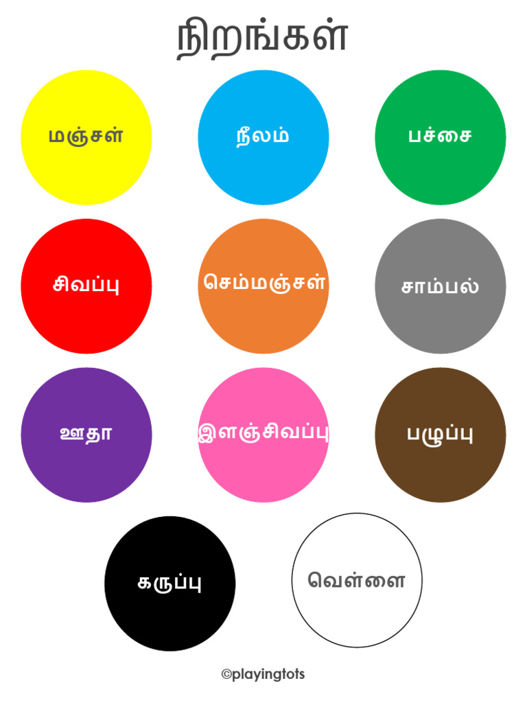 Tamil Colors Chart | PDF
