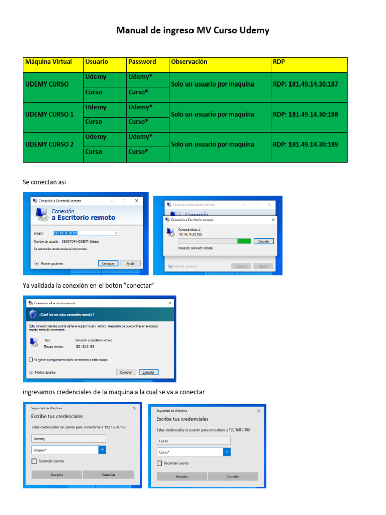 Manual de Ingreso MV Curso Udemy | PDF