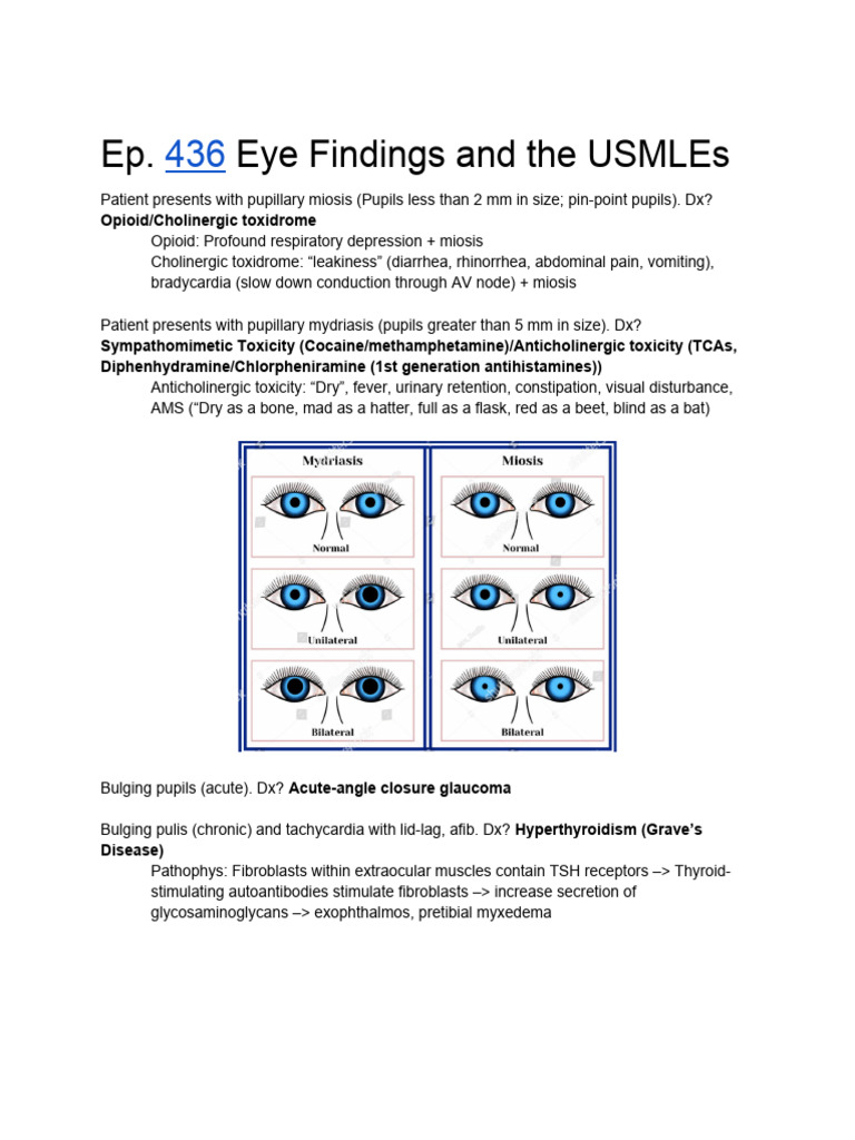 Episode 436 Eye Findings | PDF | Diseases And Disorders | Clinical Medicine