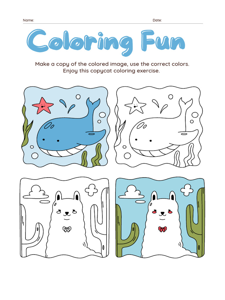 Copycat Coloring Exercise Guide | PDF | Home & Garden | Art