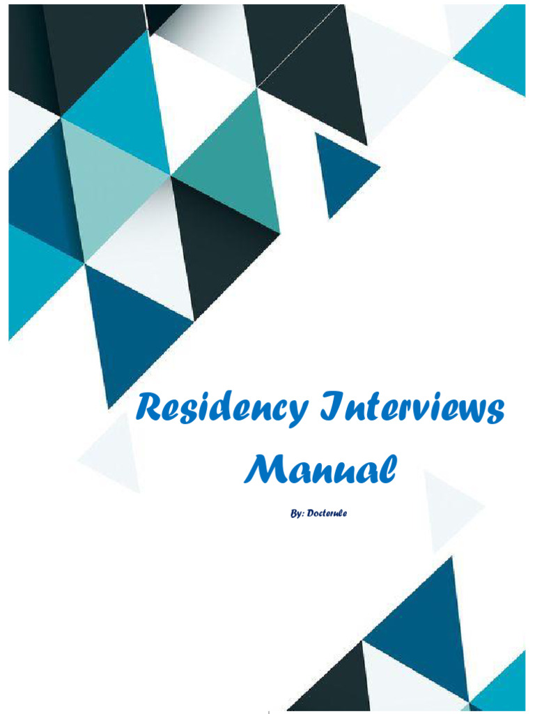 Residency Interview Manual | PDF Residency Interview Manual | PDF