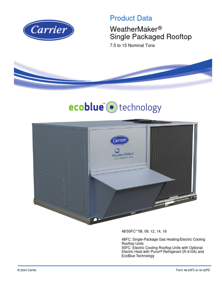 Carrier Rooftop 50fc16 | PDF | Air Conditioning | Belt (Mechanical)