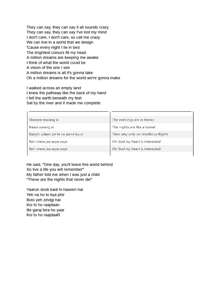 Mashup Lyrics | PDF