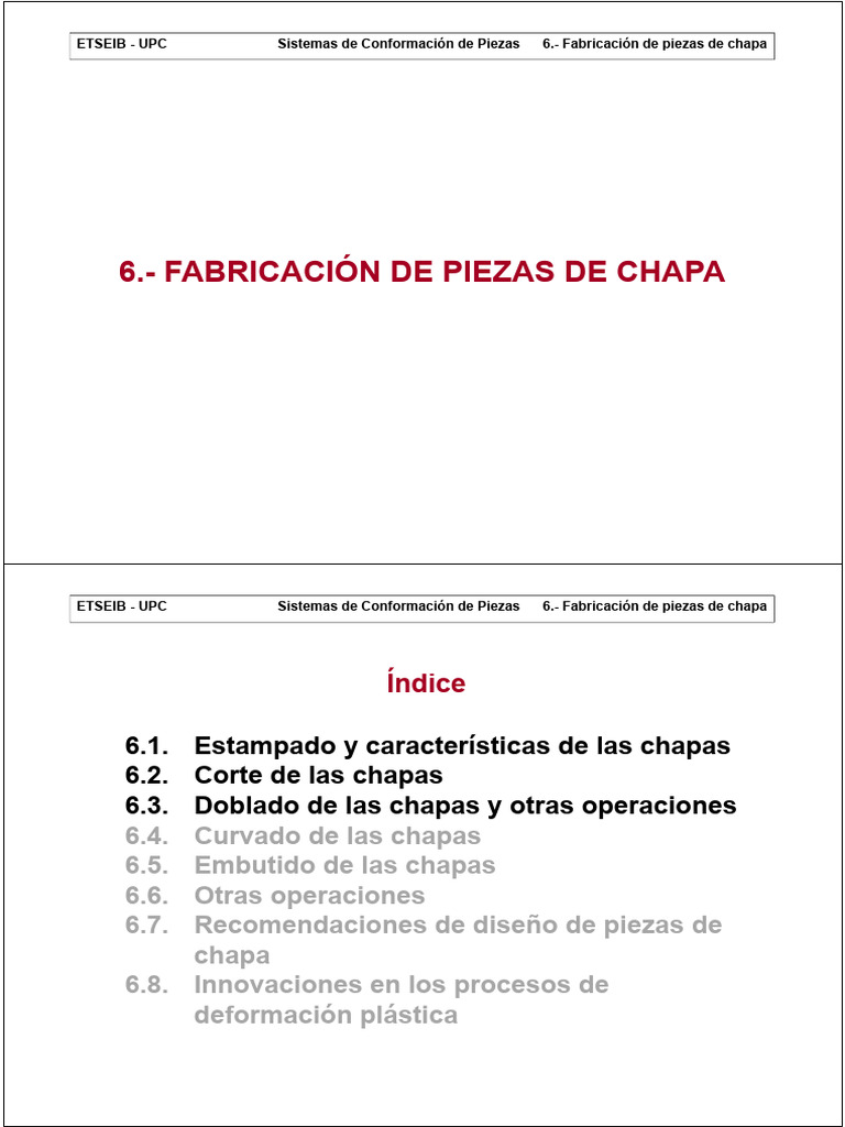 Fabricación de Piezas de Chapa - Parte 1 | PDF | Tornillo | Rieles