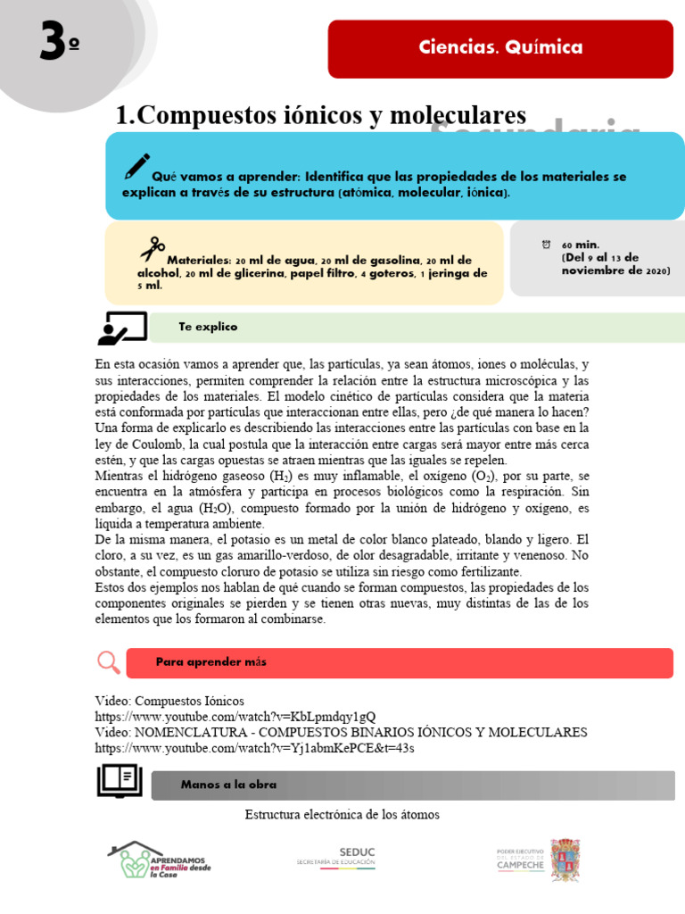 s12 - Compuestos Ionicos y Moleculares | PDF | Compuestos químicos ...