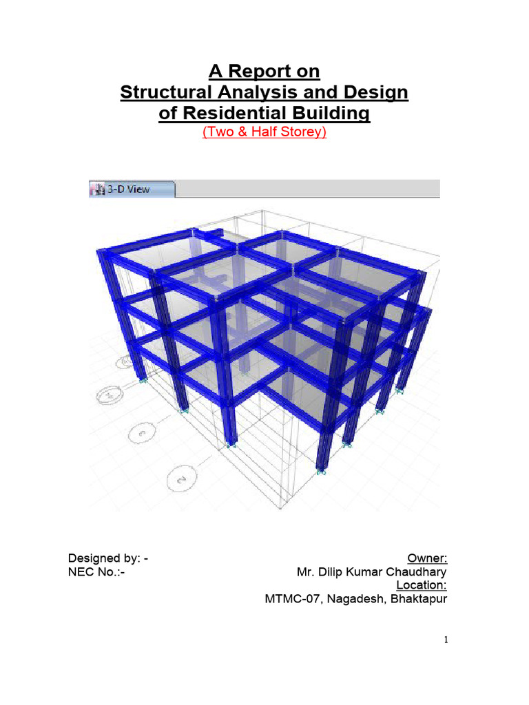 Report of Dilip Chaudhary2 & Half (Using NBC) . | PDF | Structural Load ...