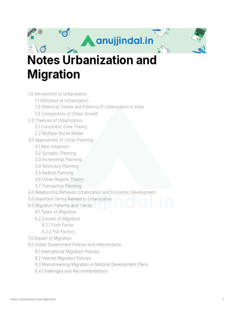 Urbanization and Migration Insights | PDF | Human Migration | Immigration