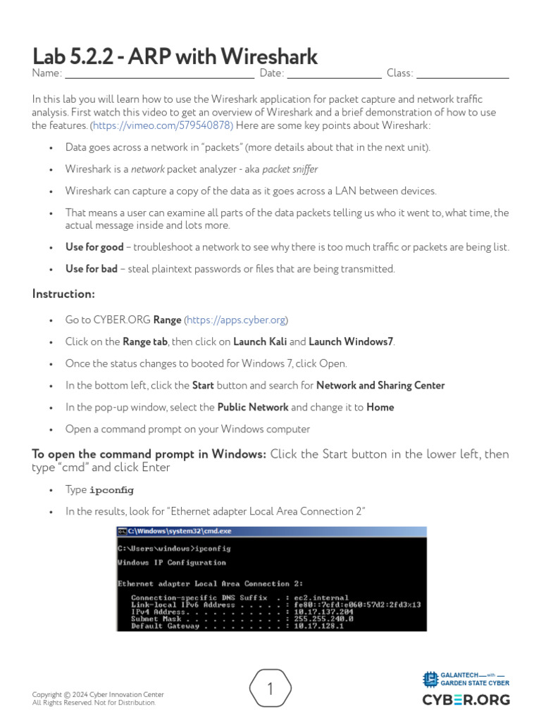 Lab 5.2.2 - ARP With Wireshark | PDF | Computer Network | Network Architecture