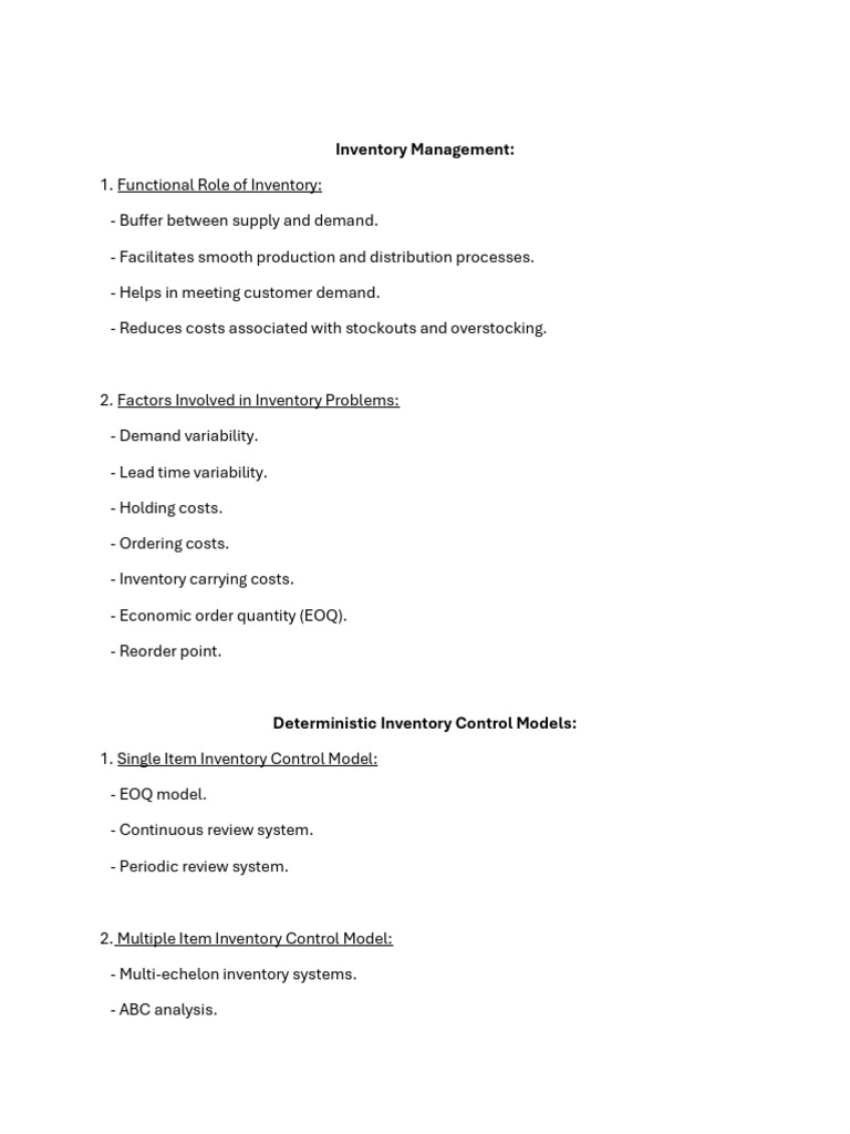 Introduction To Inventory Management | PDF | Inventory | Demand